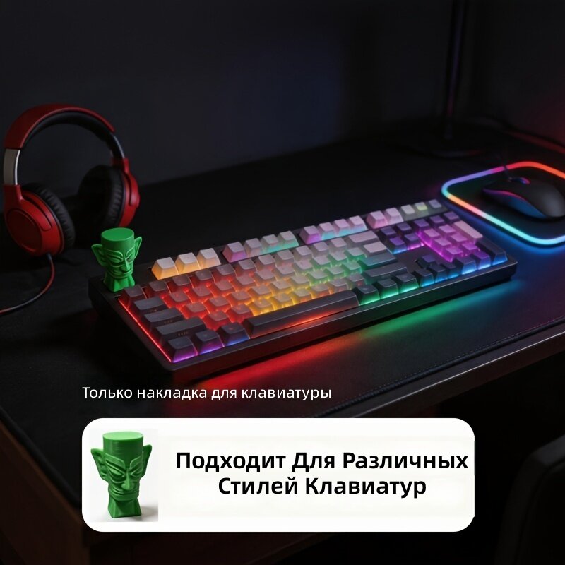Ретро-клавиши Alien для клавиатур, универсальные (104/87/108 клавиш), проводные USB, круглые в стиле панк