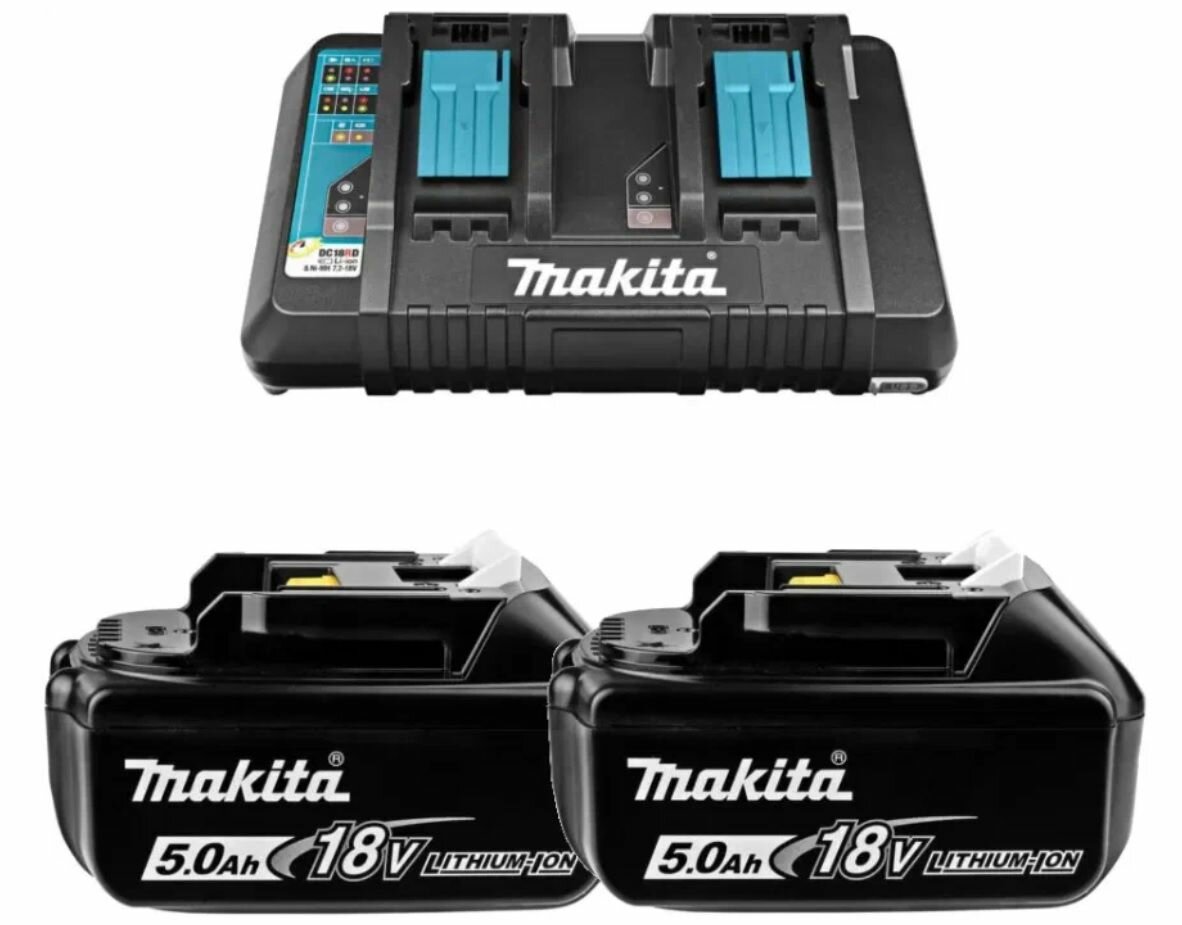 Набор аккумулятор + зарядная станция Makita 191L75-3 18В LXT (2АКБ 5Ач, З/У)