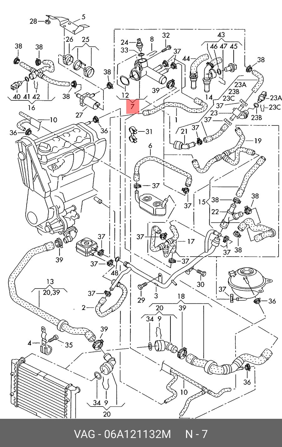 Фланец с уплотн. кольцом audi/vw (VAG 06A121132M)