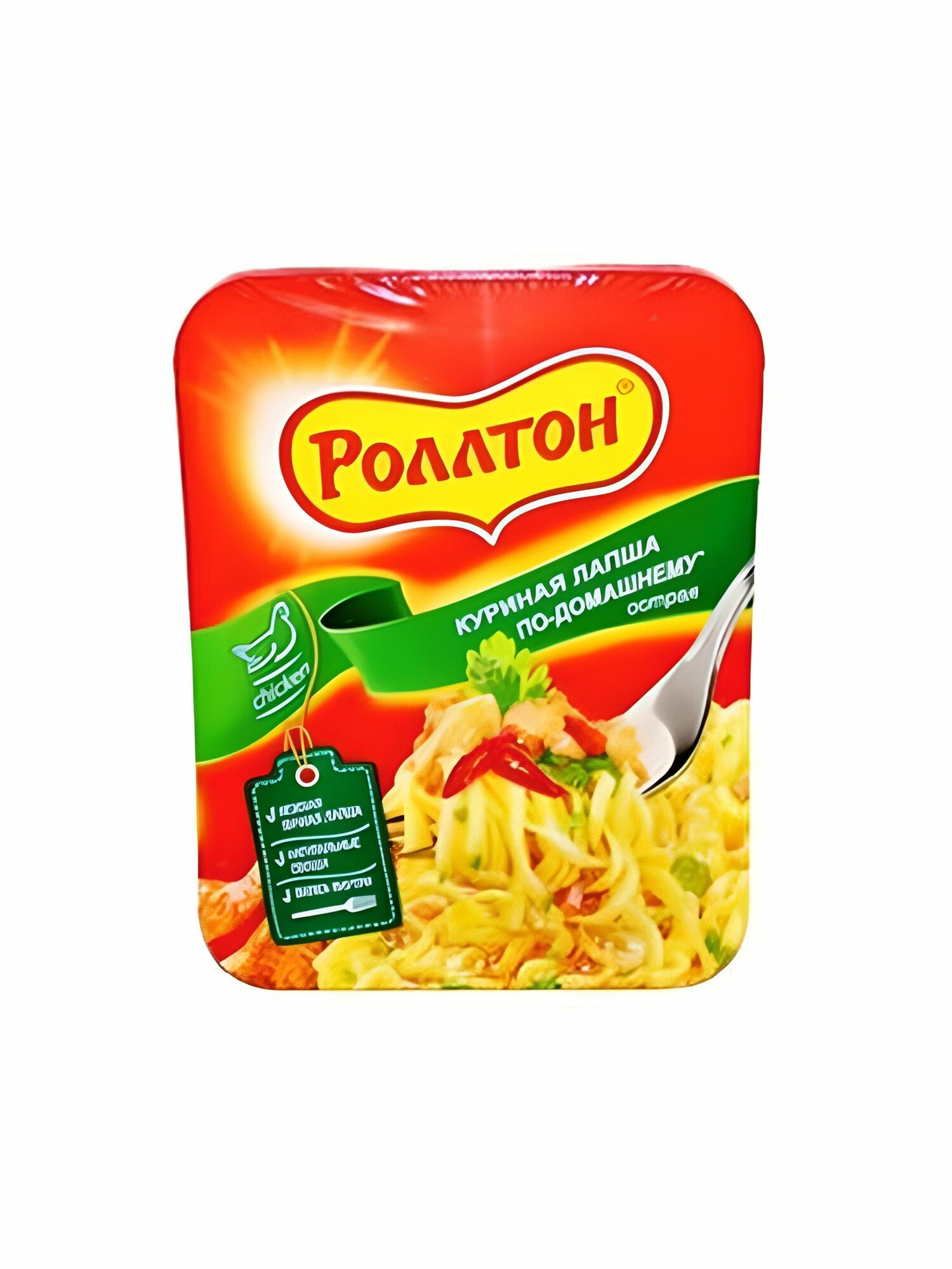 Куриная лапша "Роллтон" По-домашнему, острая, 90г