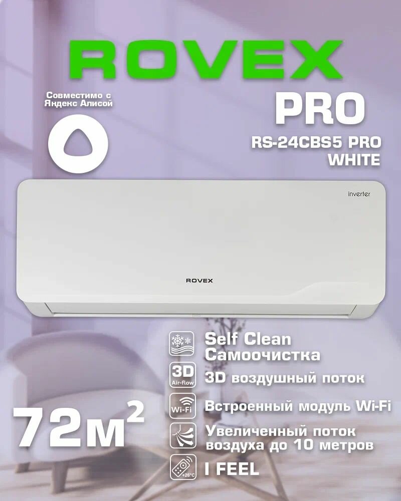 Сплит-система настенная Rovex RS-24CBS5 Megapolis Pro White inverter