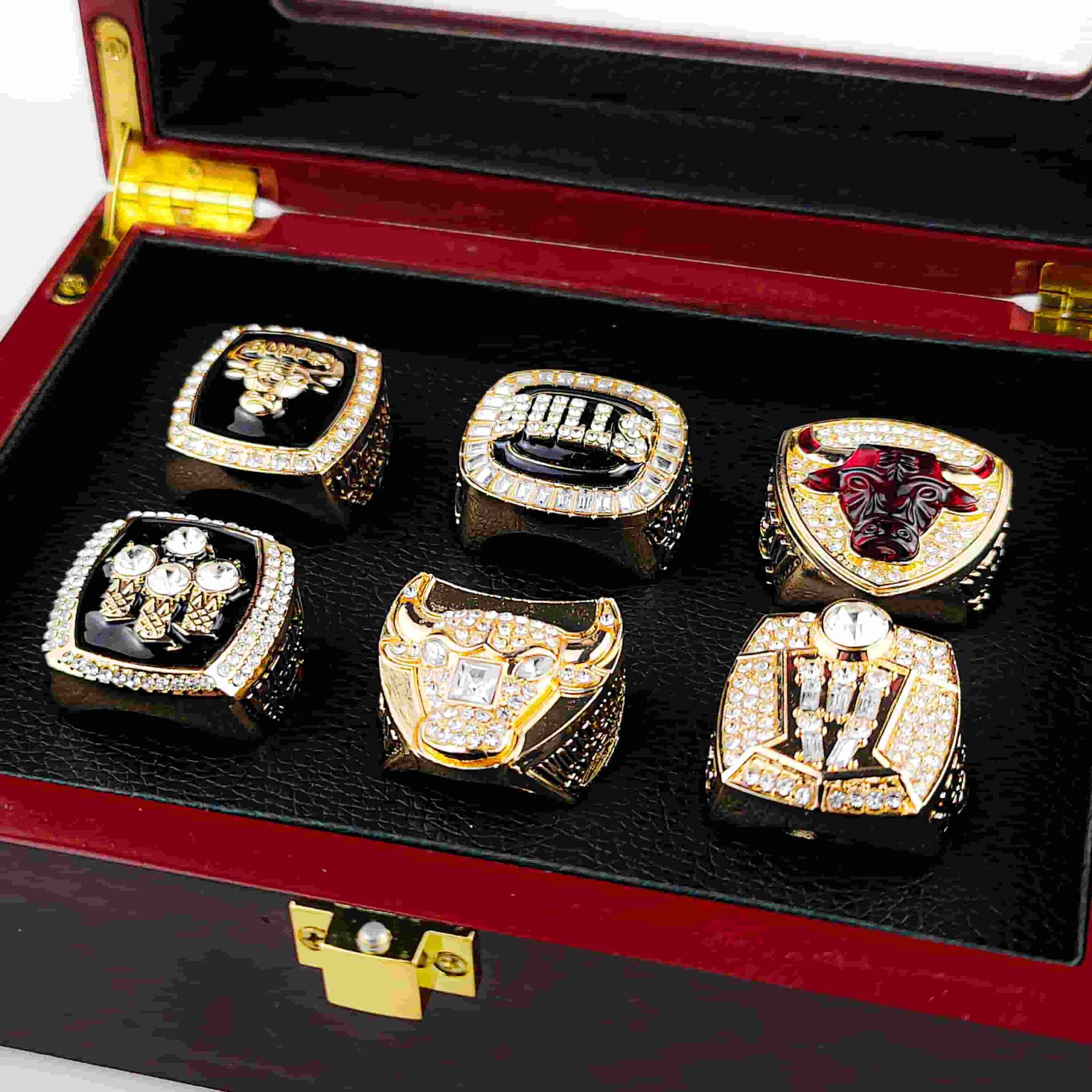 Набор из 6 чемпионских колец в стиле Kobe Bryant Los Angeles Lakers с коробкой, коллекционный сувенир для фанатов баскетбола
