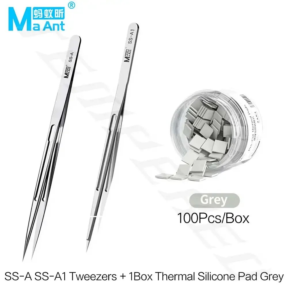 Набор прецизионных пинцетов MaAnt SS-A SS-A1 100 шт. Grey SS-A SS-A1 Set