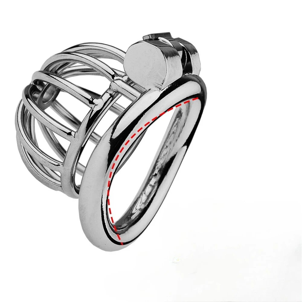 Мужская клетка верности, кольцо для пениса, Curved ring -45mm