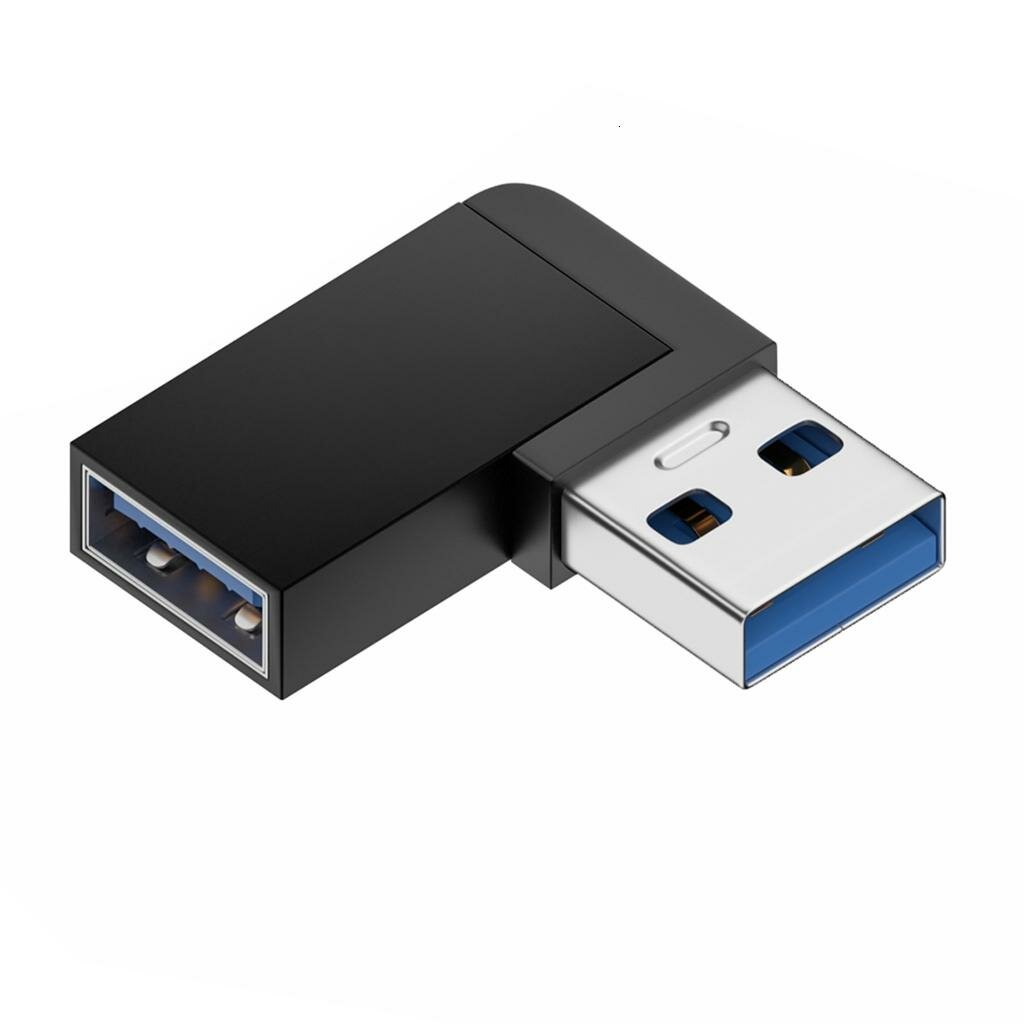 USB 3.0 переходник «мама-папа» под углом 90°, Боковая Изогнутая Передняя Часть