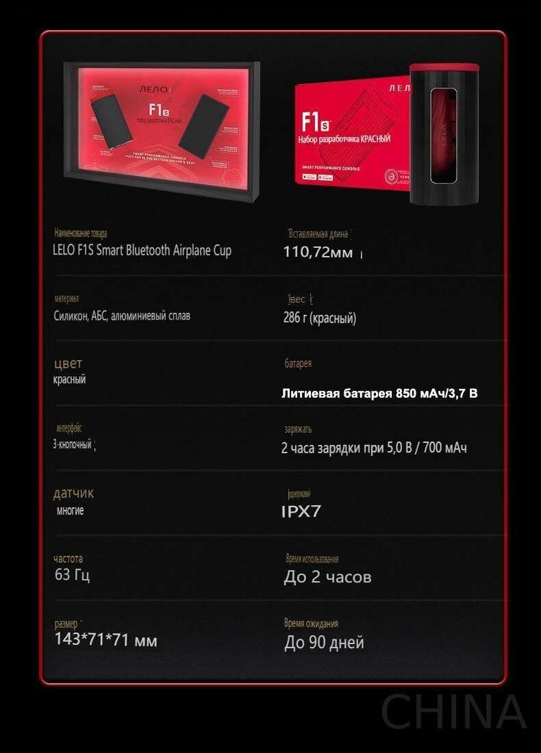 Мастурбатор Lelo F1S V2 Red с подключением к приложению/ Интимные товары для взрослых 18 плюс