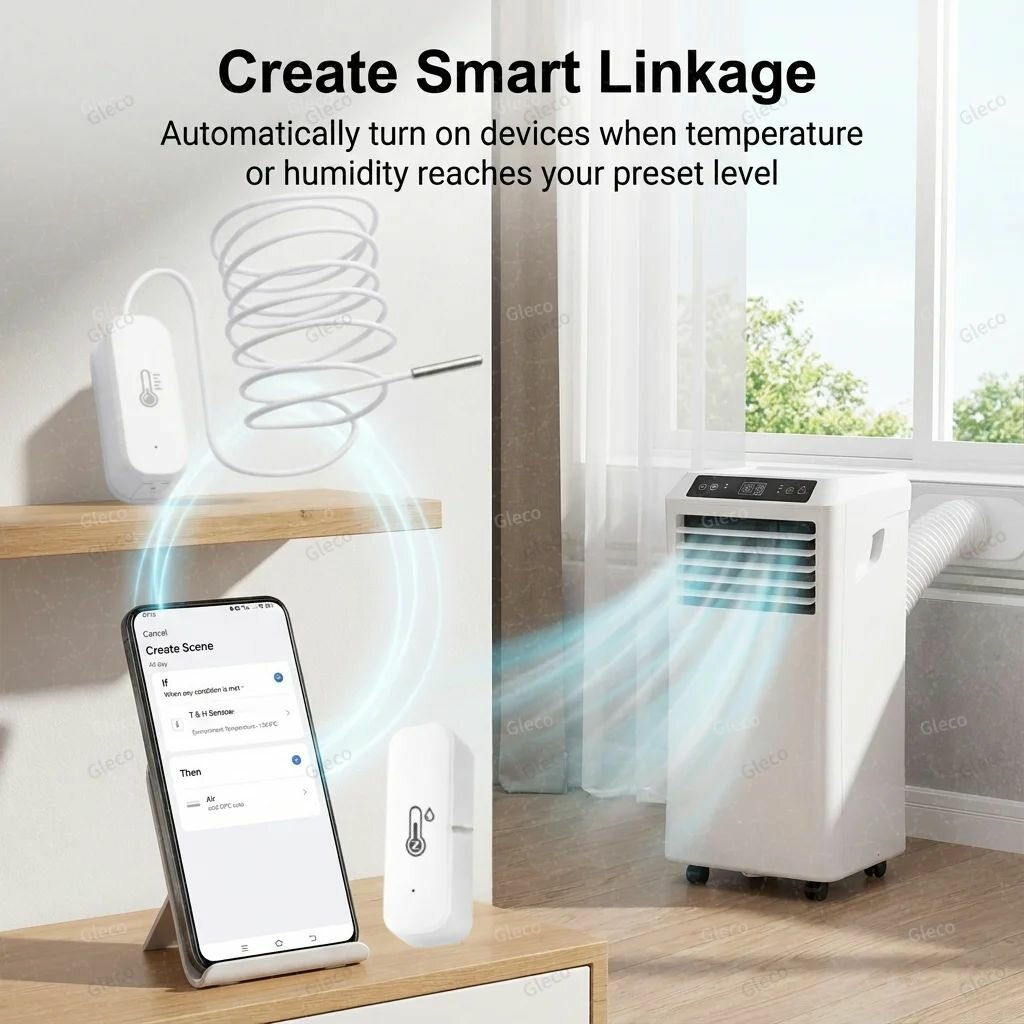 Датчик температуры COOLO, ZigBee, IP65, с зондом, беспроводной, белый