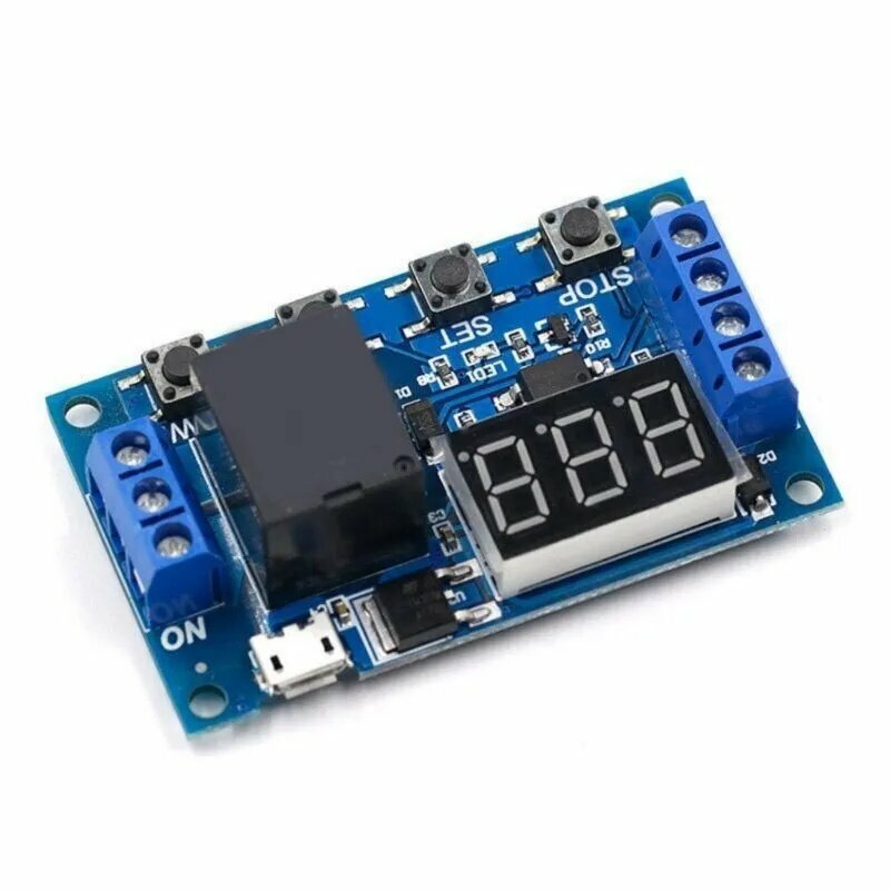(1 шт.) реле с задержкой отключения на 6-30V, модуль циклического таймера