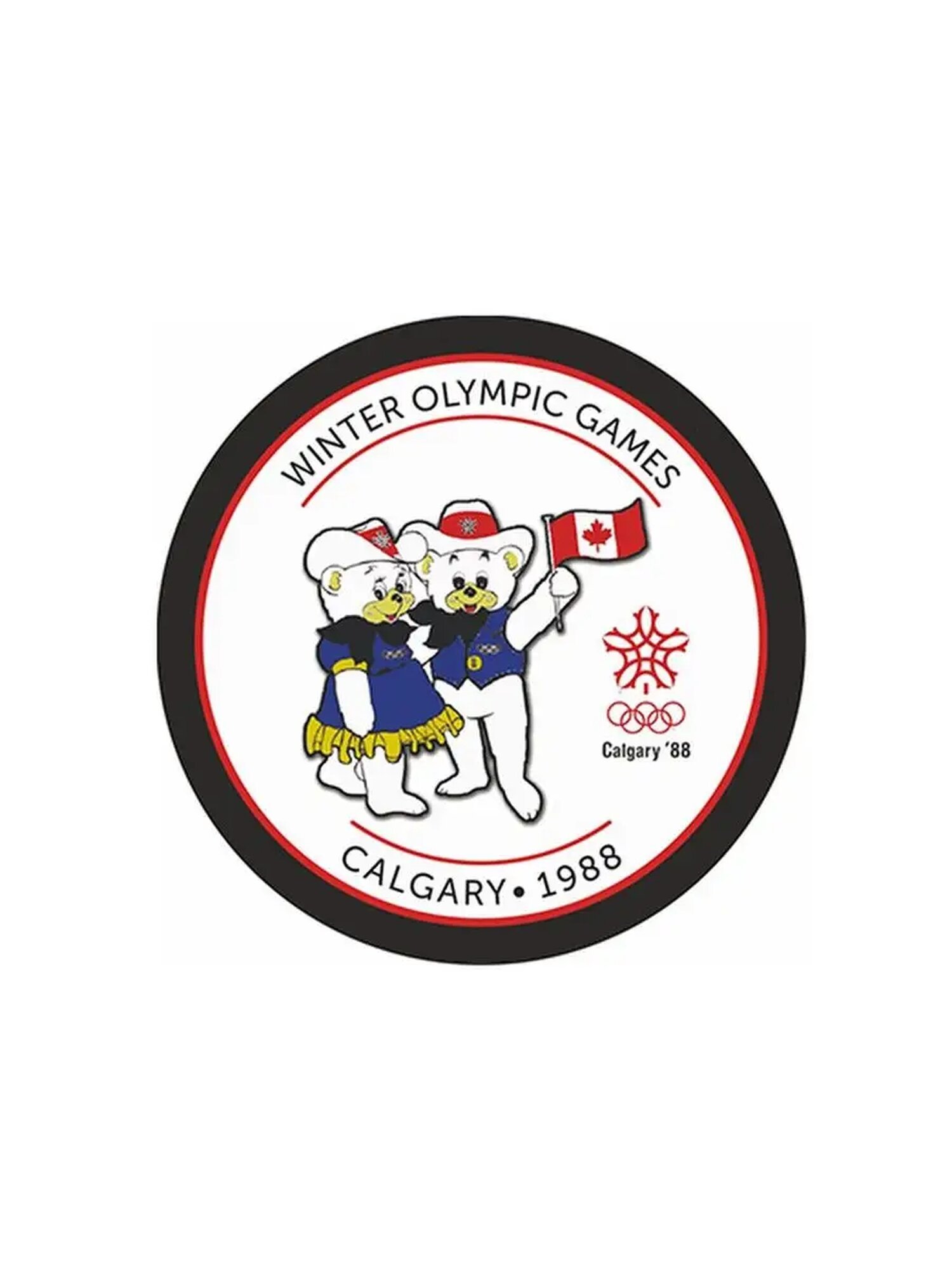 Шайба Sportfanat ОИ 1988 CALGARY Мишки WINTER OLYMPIC GAMES, 76 мм