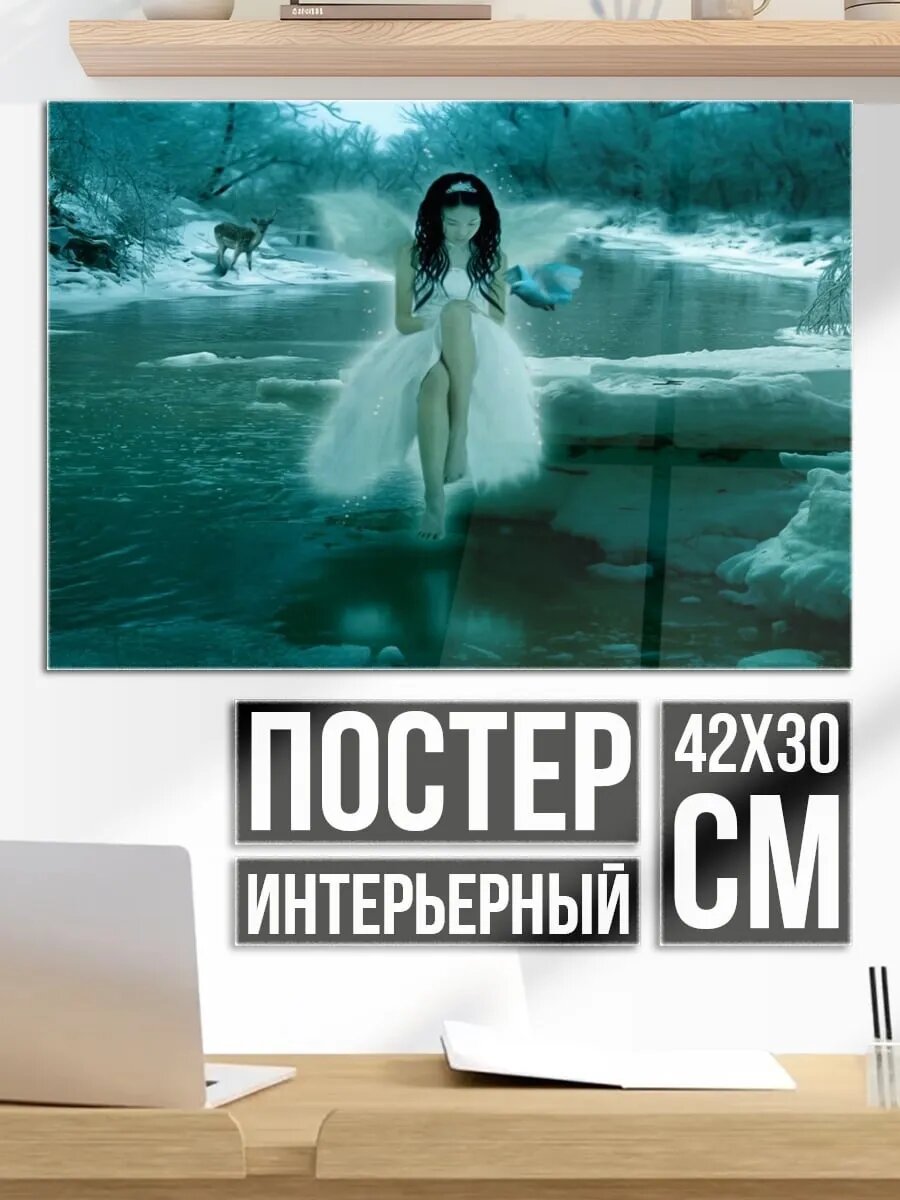 Плакат постер Зимняя фея