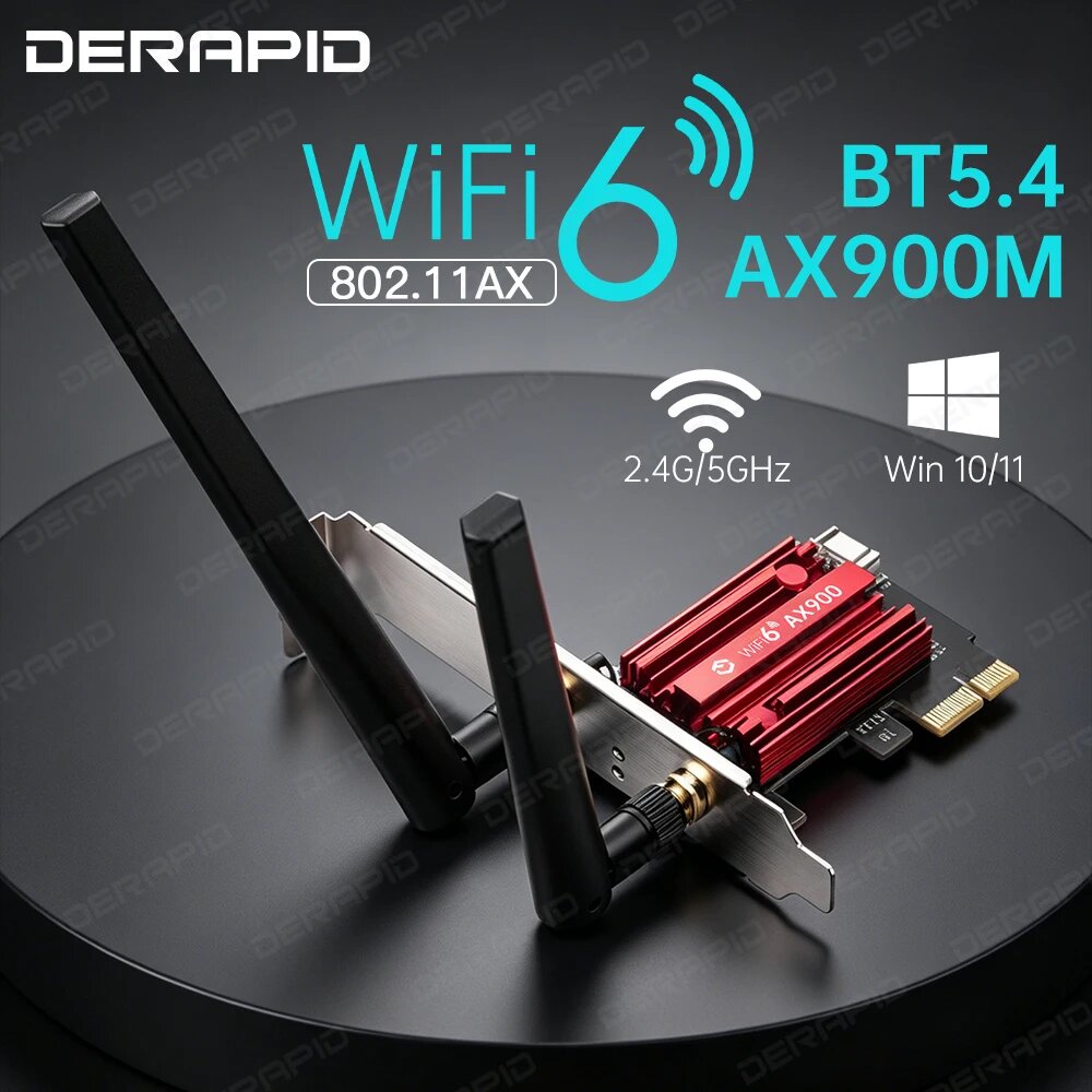 Беспроводной адаптер Fenvi AX900 WiFi 6 для ПК Windows 10/11