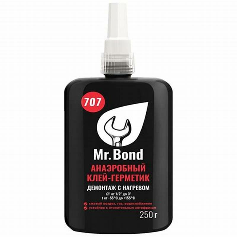Mr.Bond 707. Клей-герметик анаэробный, демонтаж с нагревом, 50 г