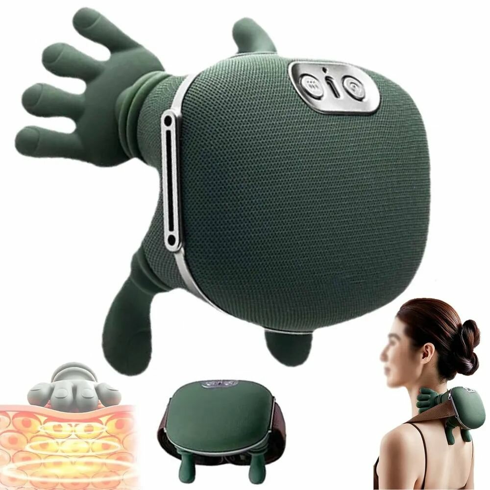 Posture Luxe Массажёр для шеи Siasoo с подогревом, 3 скоростями и 2 уровнями температуры, беспроводной эргономичный массажёр для шеи и плеч