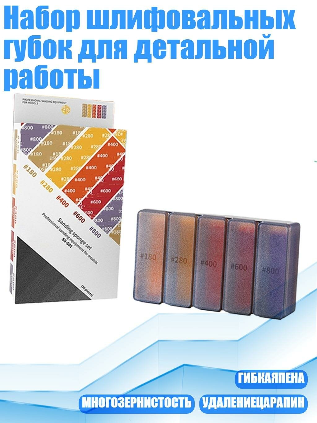 Набор шлифовальных губок для детальной работы, A