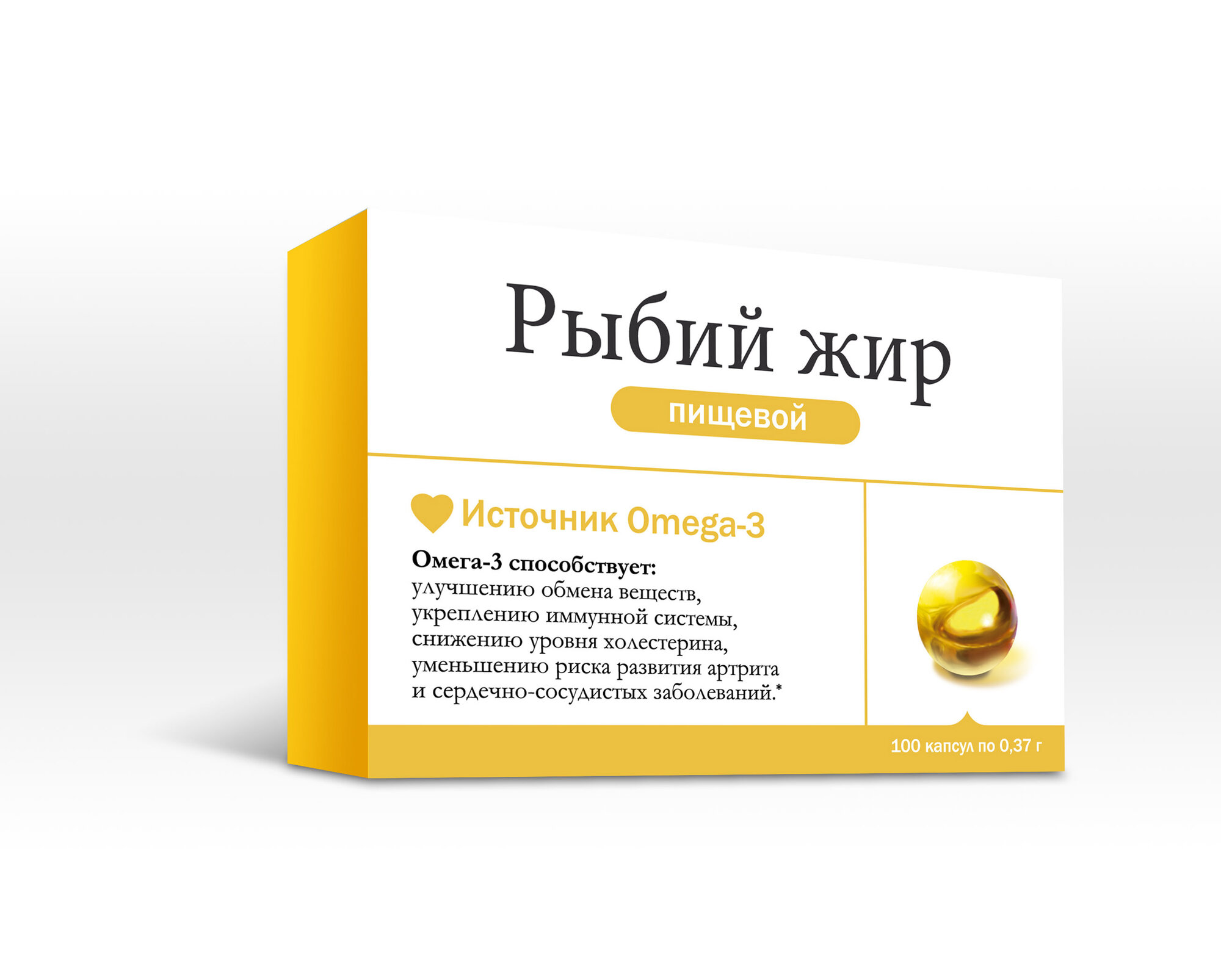 Рыбий жир Омега-3 пищевой капс 0,37 г x100