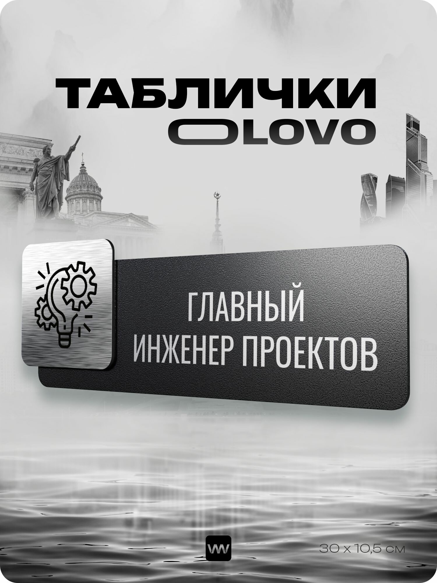 Табличка "Главный инженер проектов" на дверь, для офиса, общественного места, OLOVO/олово SLV, Айдентика Технолоджи