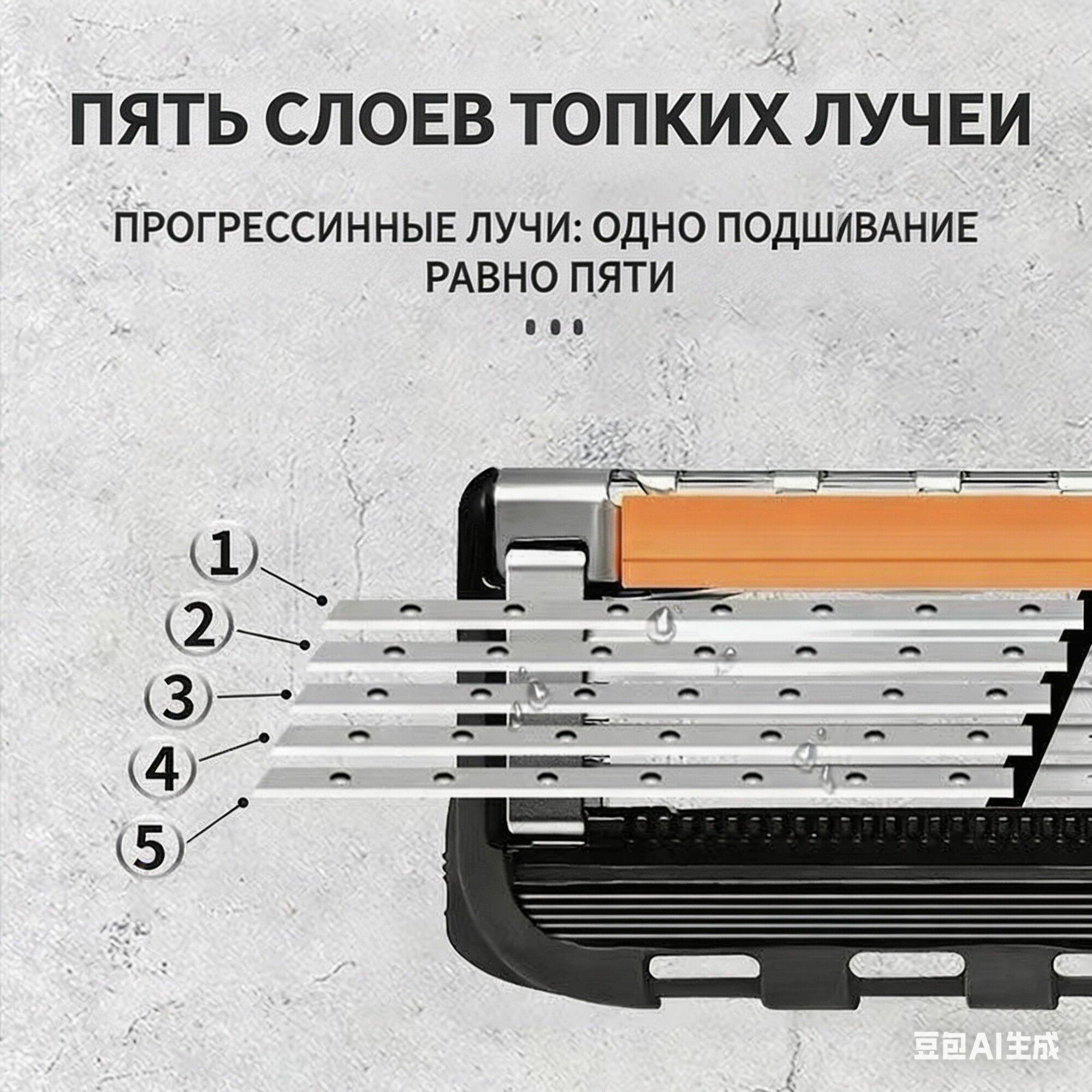 Бритвенные лезвия с 5 слоями, для мужской бритвы, комплект из 8 штук — фото 1
