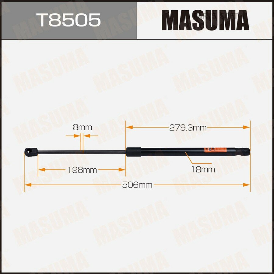 Упор газовый багажника L=506 mm MASUMA T8505 | цена за 1 шт