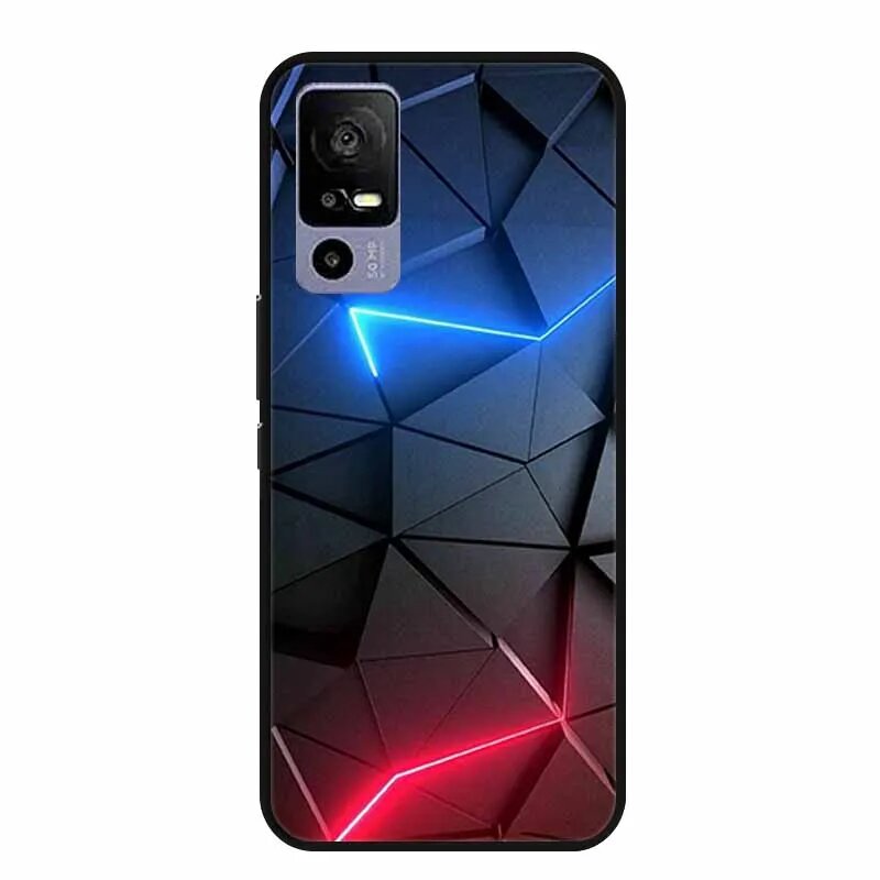 Для TCL 40 R 5G, чехлы T771K, модная мягкая силиконовая искусственная кожа ТПУ для телефона TCL 40R чехол T771H, задняя панель, Противоударная оболочка