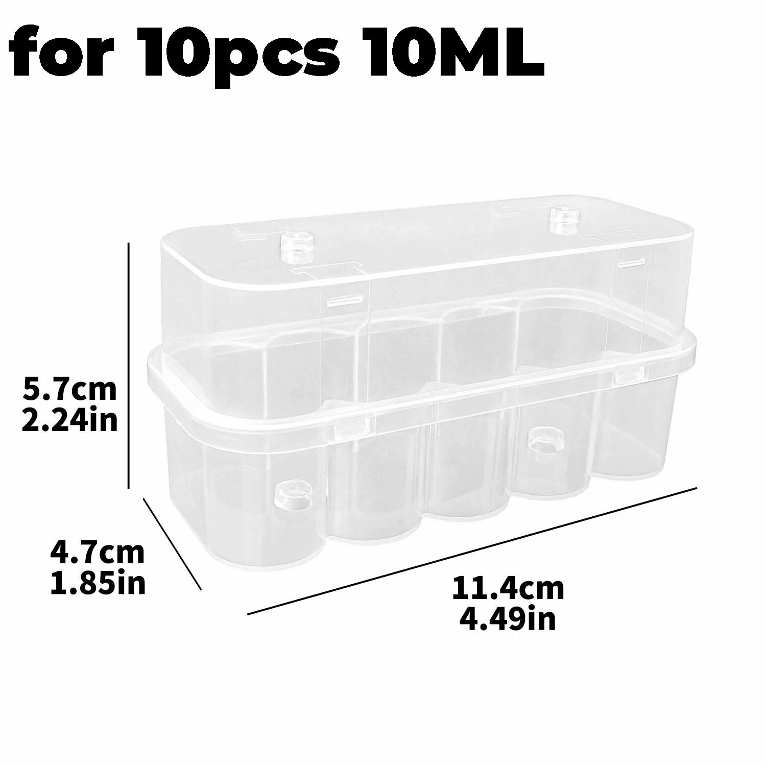 Прозрачный пластиковый органайзер для мини-флаконов 3/5/7/10 мл 10PCS, 10ML 10pcs