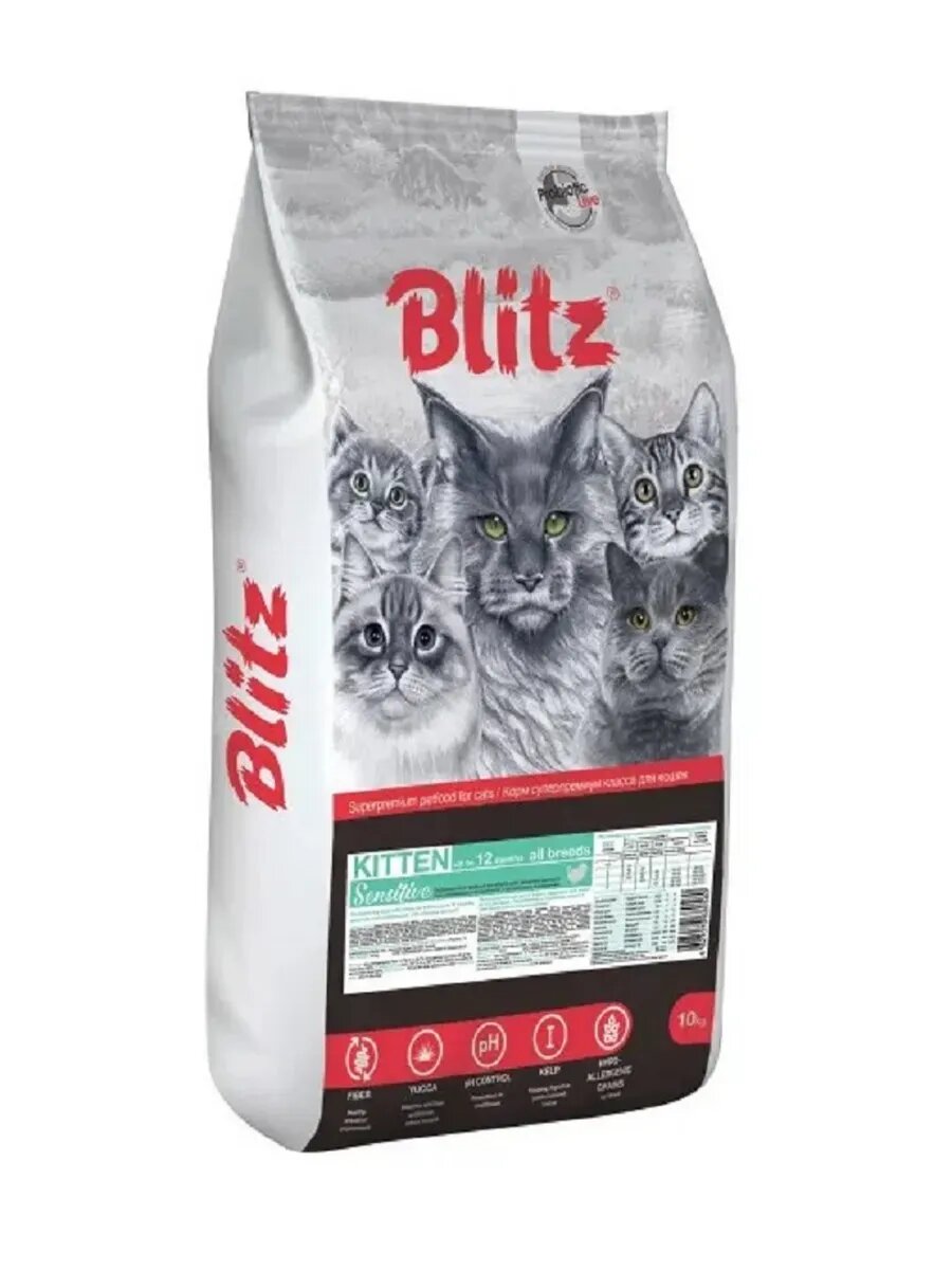 Blitz Kitten корм полнорационный для котят 10 кг