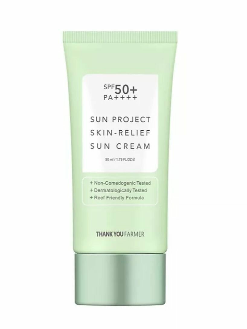 THANK YOU FARMER Крем для лица солнцезащитный SPF 50+ Sun Project Skin-Relief Sun Cream, 50 мл