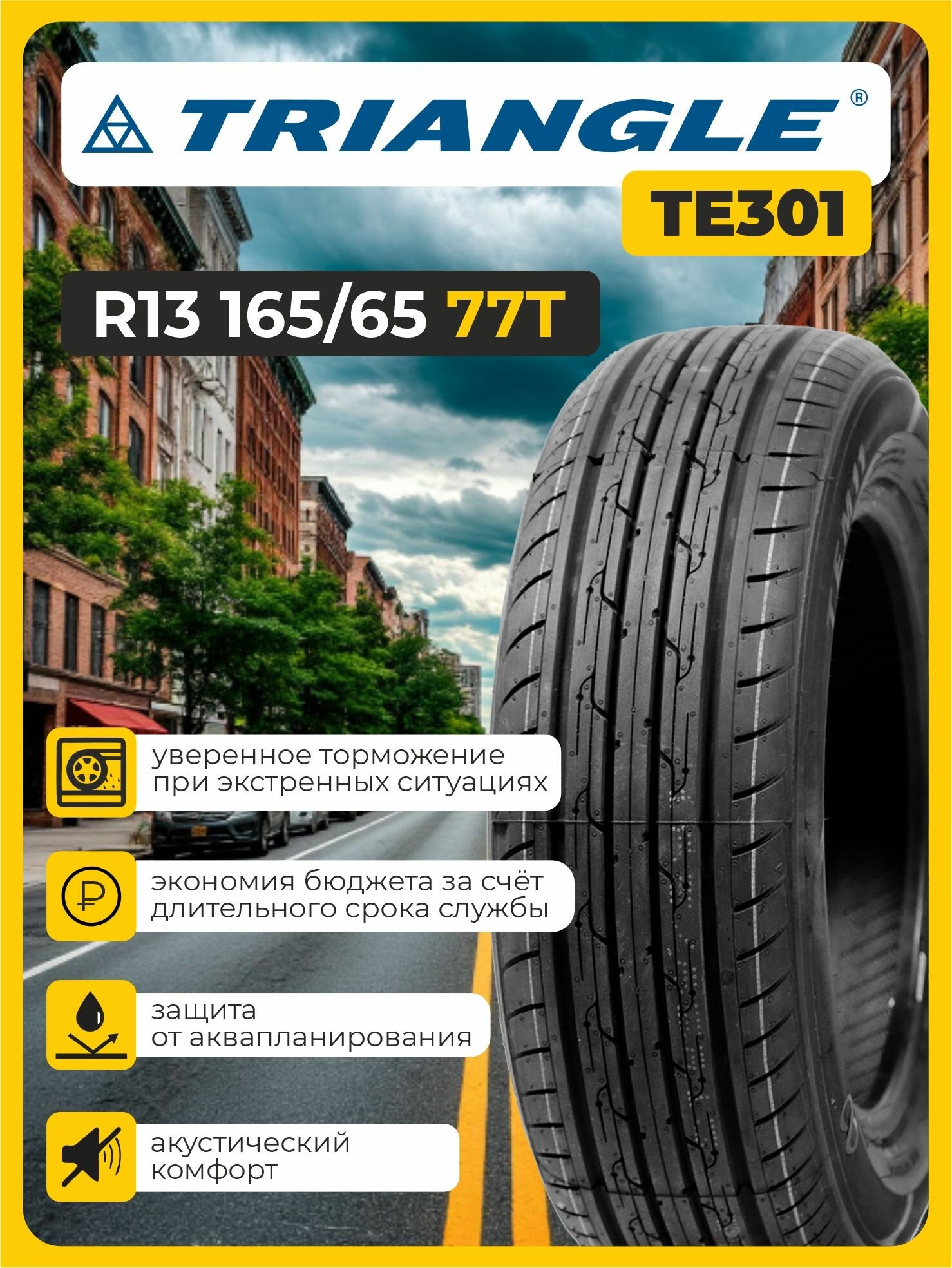 Шины летние R13 165/65 Triangle TE301 77T