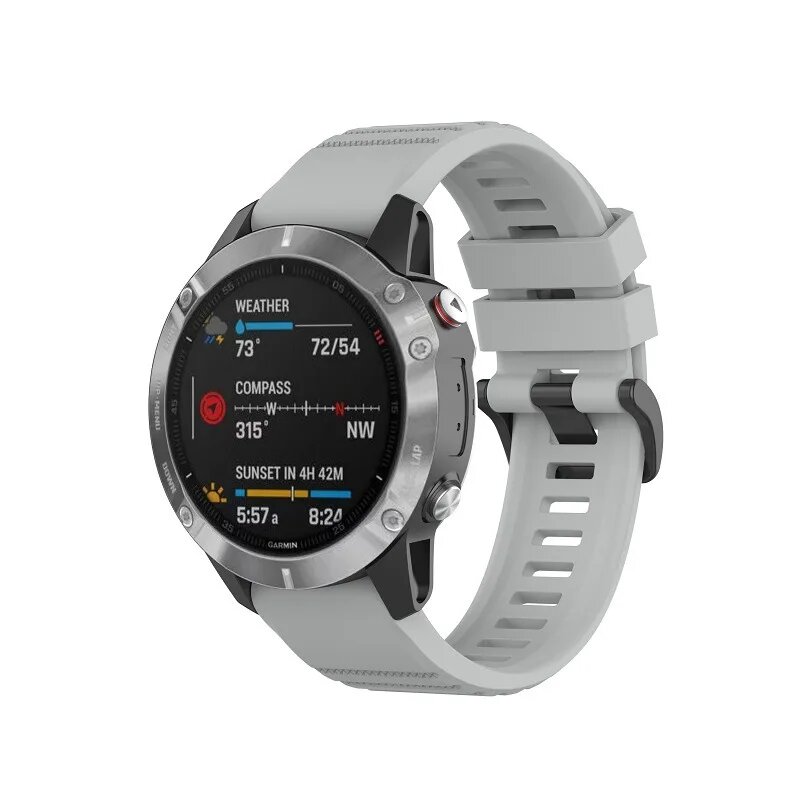 Силиконовый ремешок Arvin для Garmin Fenix Серый, QuickFit 22mm, GY