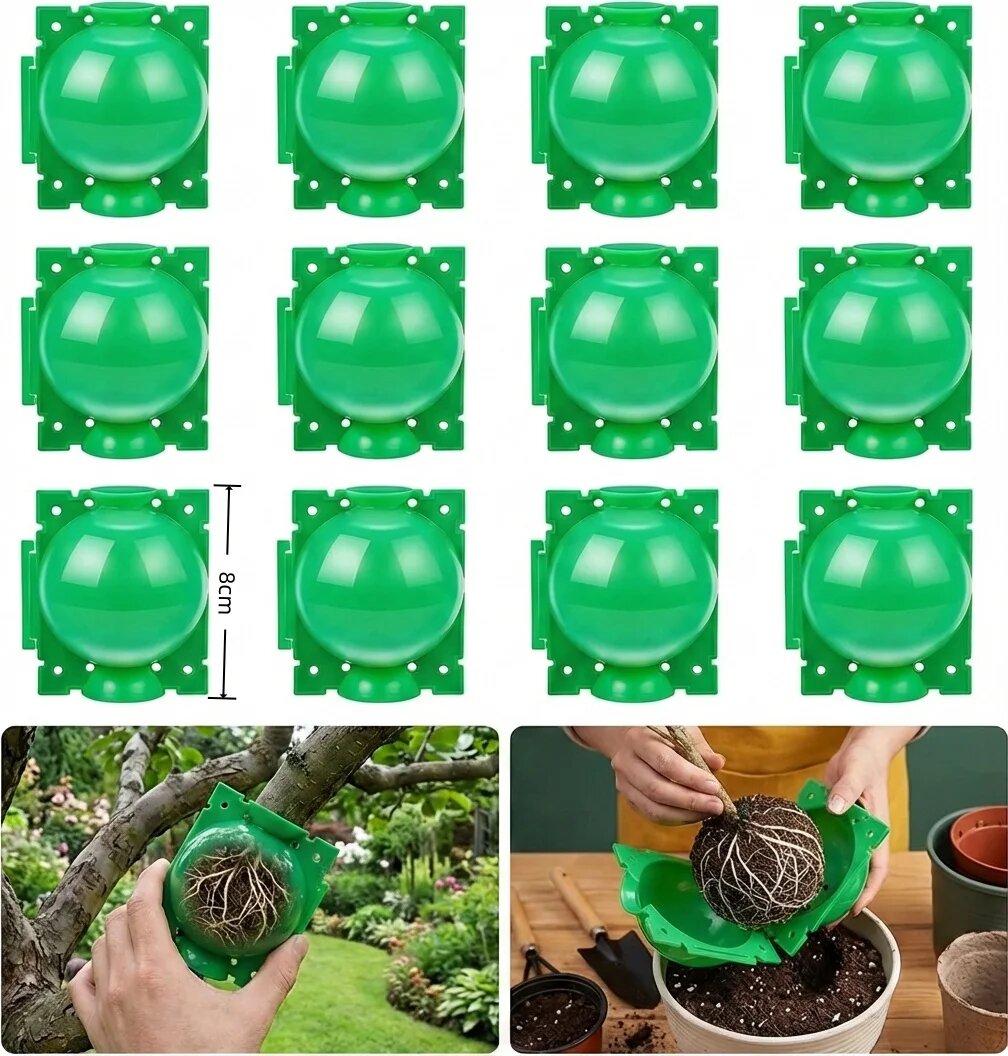 Многоразовые горшочки для рассады, 12 шт, M Size, зеленый