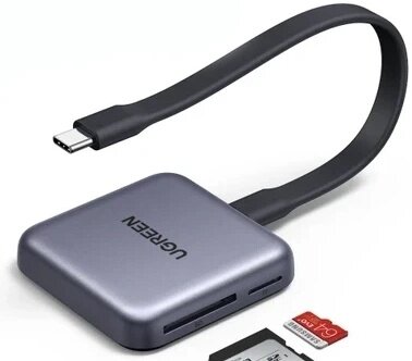 Кардридер Ugreen CM898 (65095) Magnetic 3 в 1 серый