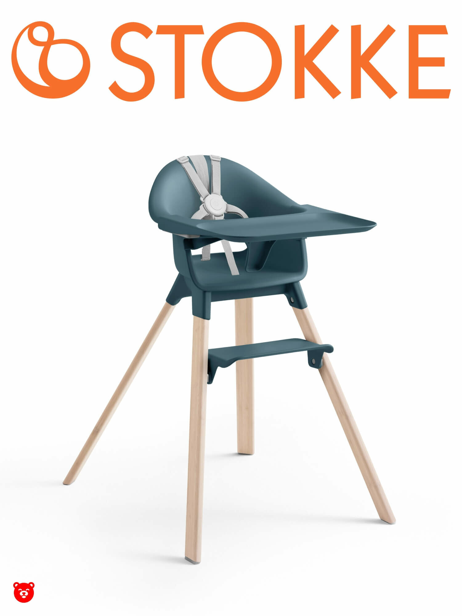 Stokke Clikk Стул, Бамбук/Fjord Blue Cиний