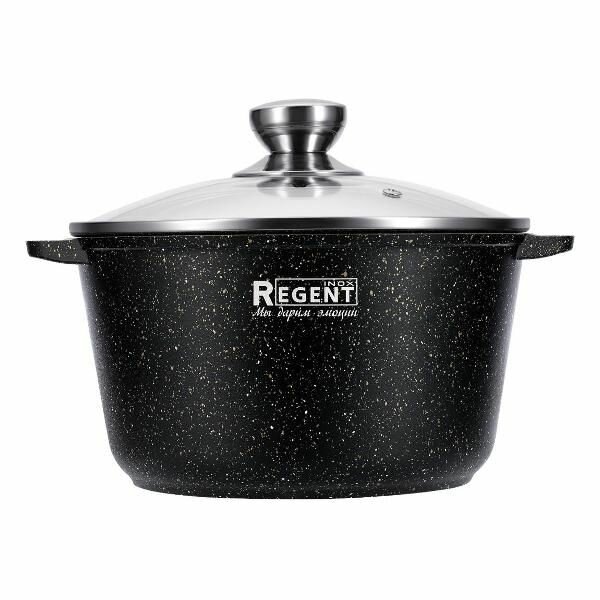 Кастрюля 3.8л/22 см (литой алюминий)с крышкой REGENT inox Cosmo