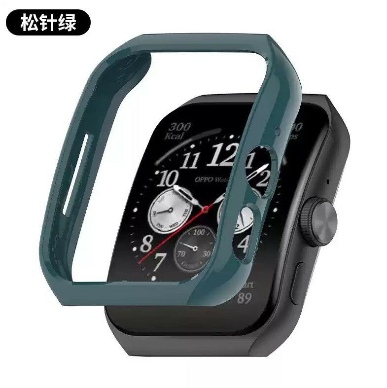 Чехол защитный для OPPO Watch 3 Pro с решетчатым дизайном елевый зеленый, 100% ПК материал, аксессуар для умного часов