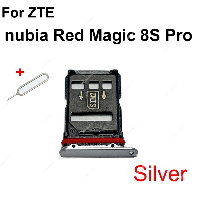 Лоток SIM-карты для ZTE nubia Red Magic 8S Pro, Silver