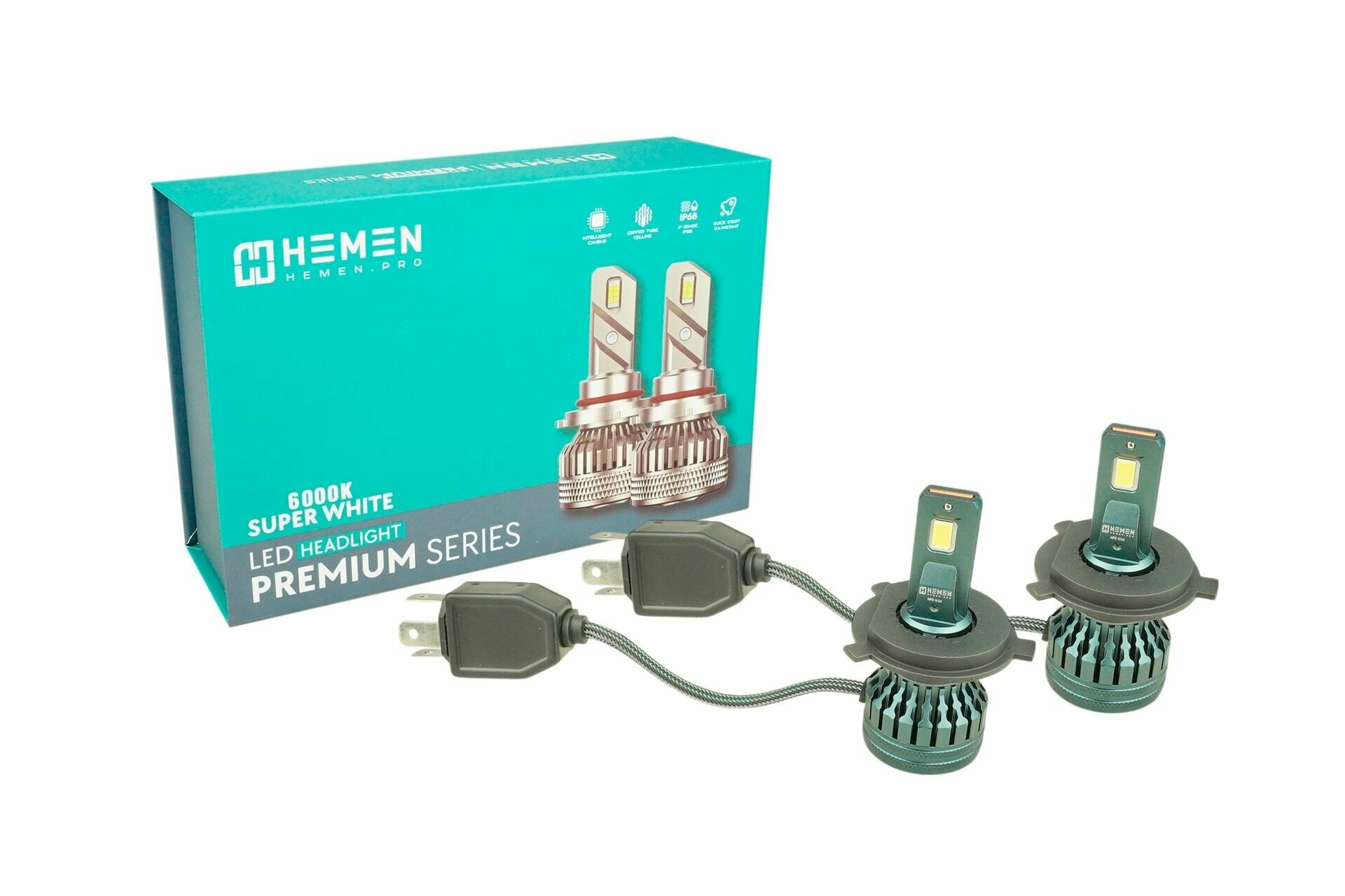 Лампа Hemen K9 H4 LED Canbus 6000K 70W 2 шт. (HLED003)