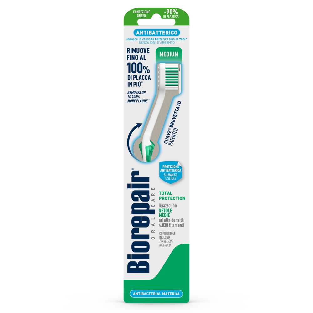 Зубная щетка BIOREPAIR изогнутая для комплексной защиты CURVE Protezione Totale