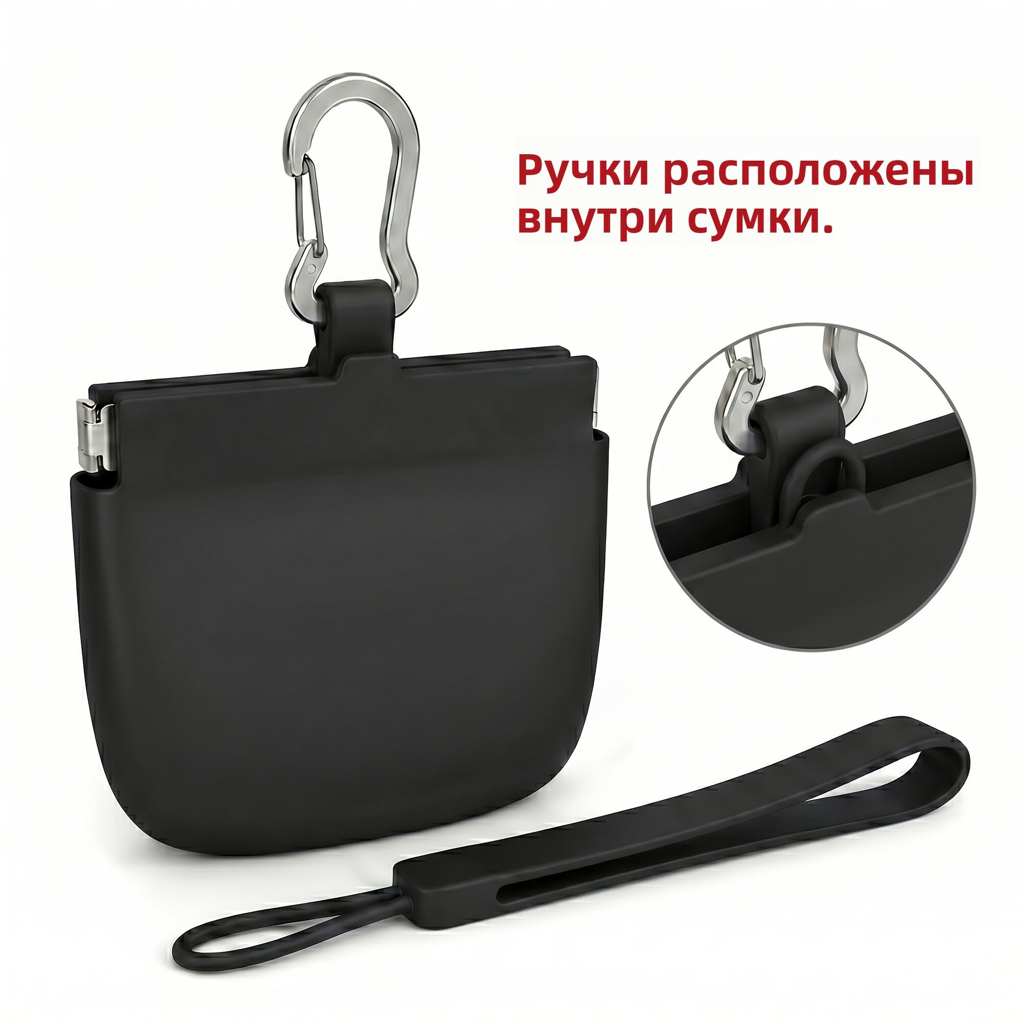 Силиконовая сумка для лакомств для собак, 1 шт, карманная, с кольцом и автозакрытием, для дрессировки, прогулок, походо