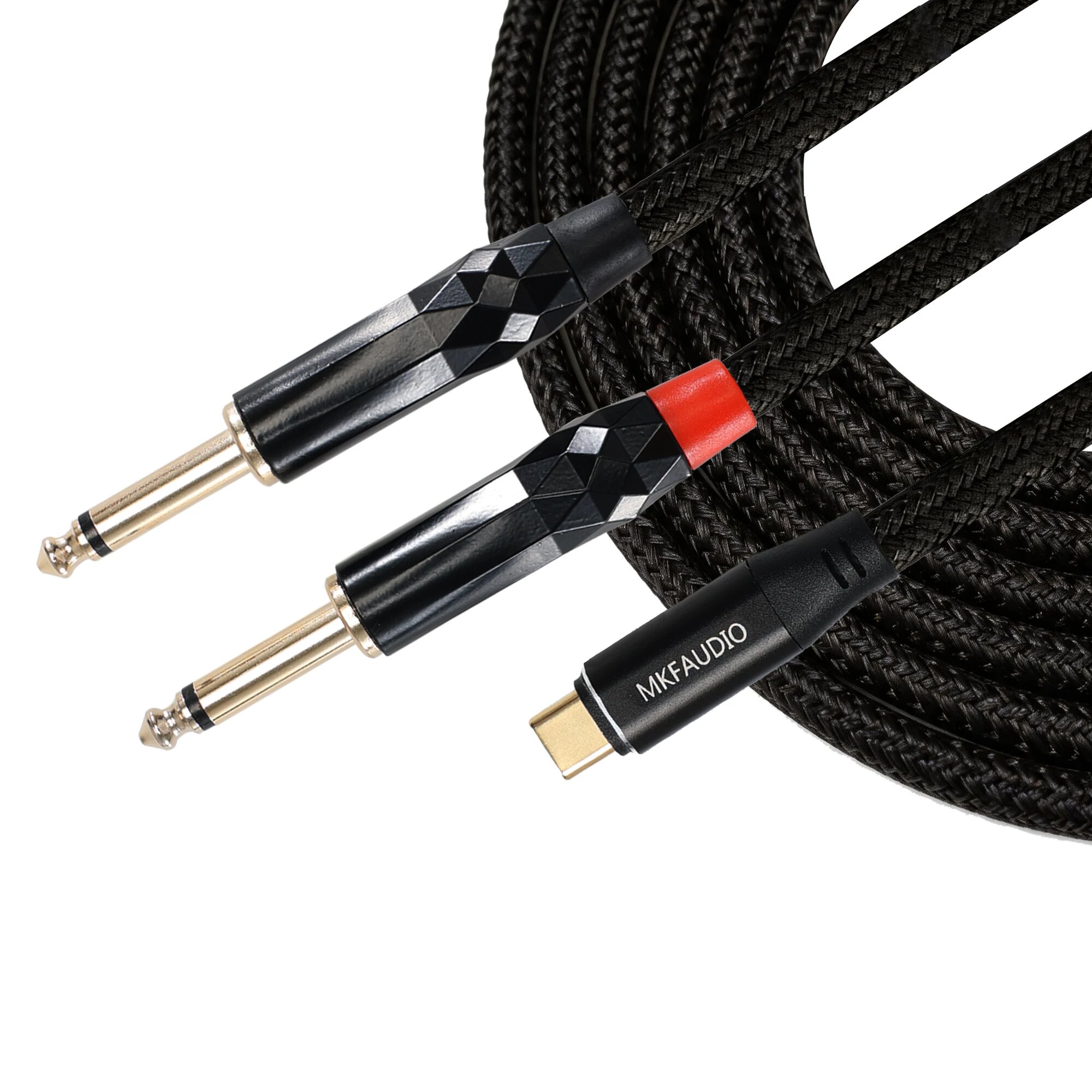 Аудио кабель USB-C - 6.35 мм RCA/XLR, позолота