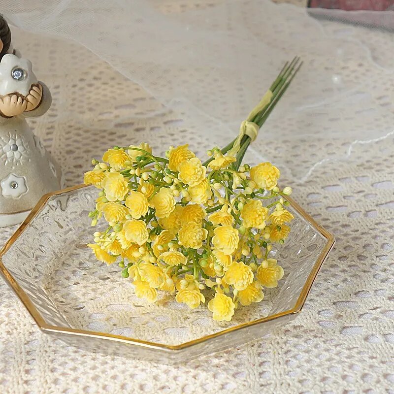 Искусственный букет гипсофилы Uflower Светло-желтый, HG00048-02