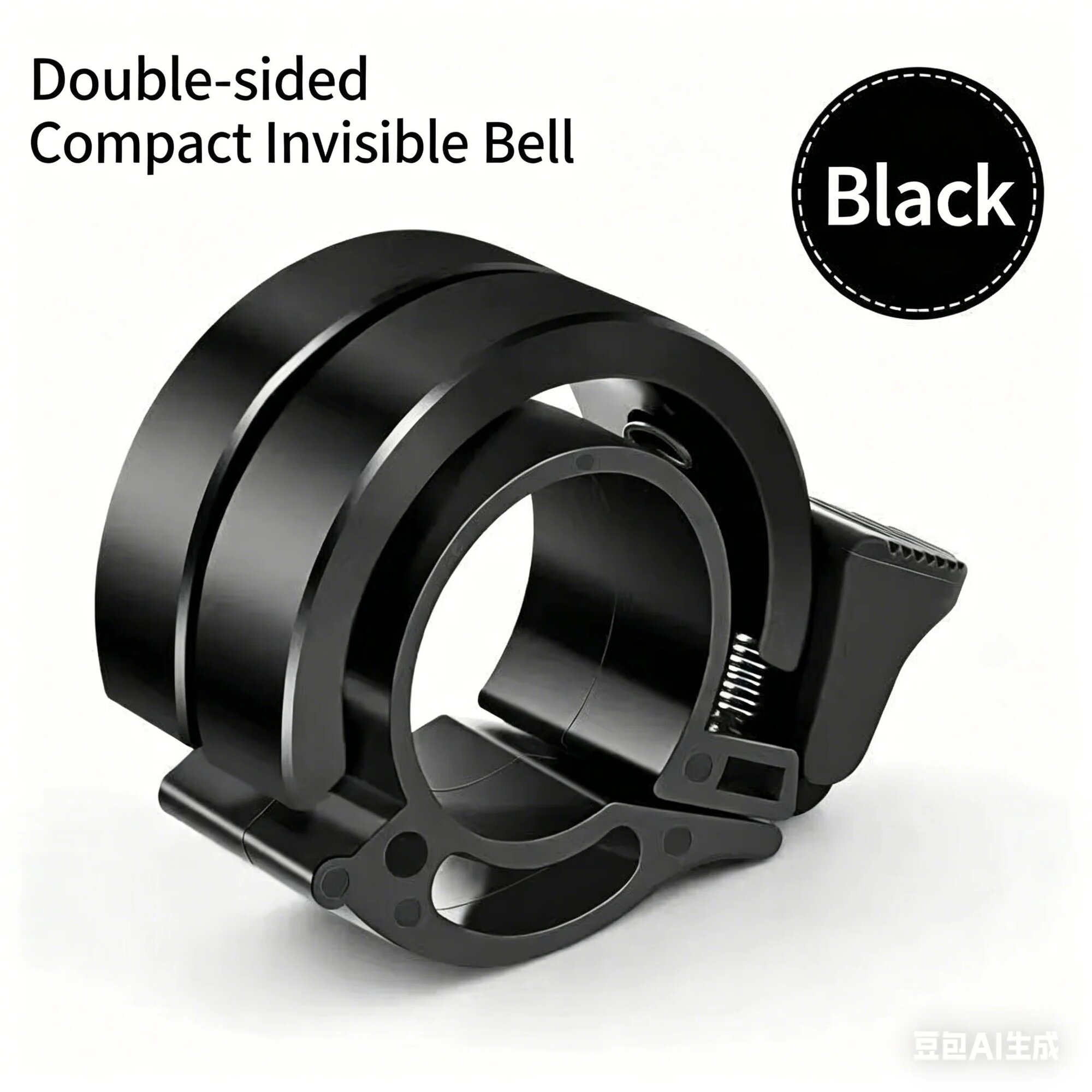 Велосипедный звонок MTB двойной из алюминия Черный, LD Black