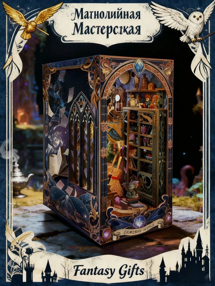Румбокс Книжная подставка Мастерская магических зелий 168x110x236мм С подсветкой