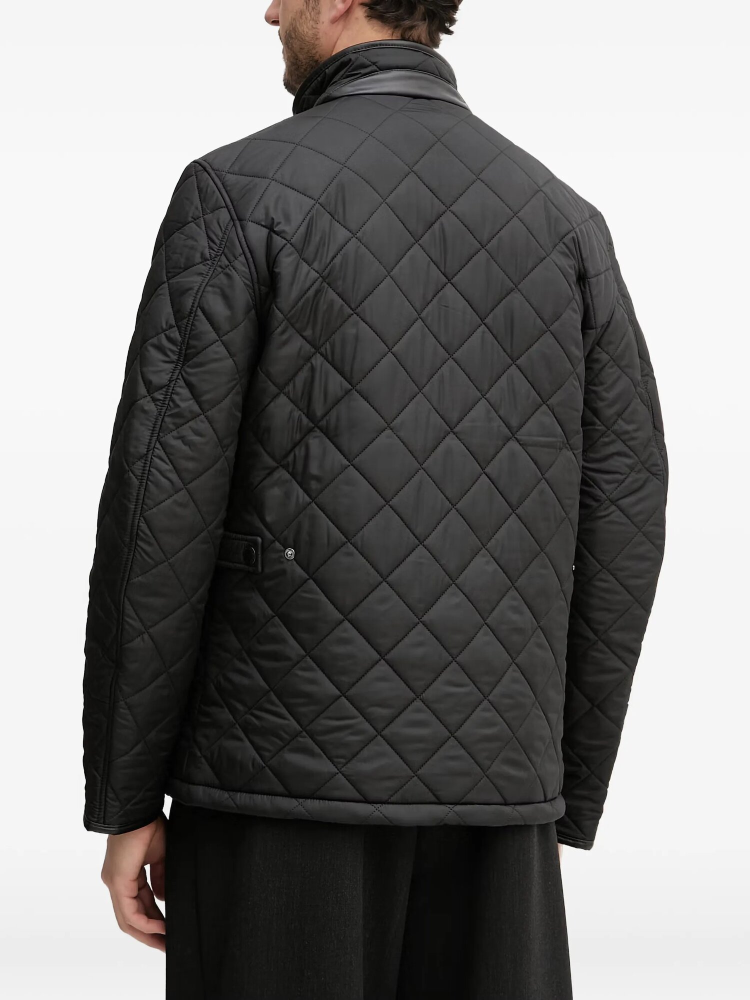 Куртка Barbour Powell quilted high-neck jacket, размер 50, черный — фото 1