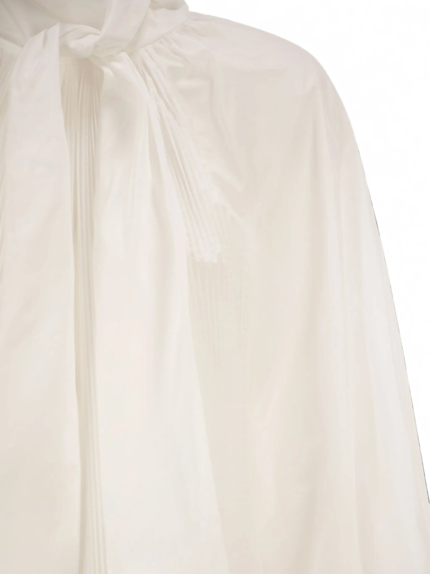 Блуза Max Mara Pleated neck-bow blouse, размер 40, белый — фото 1