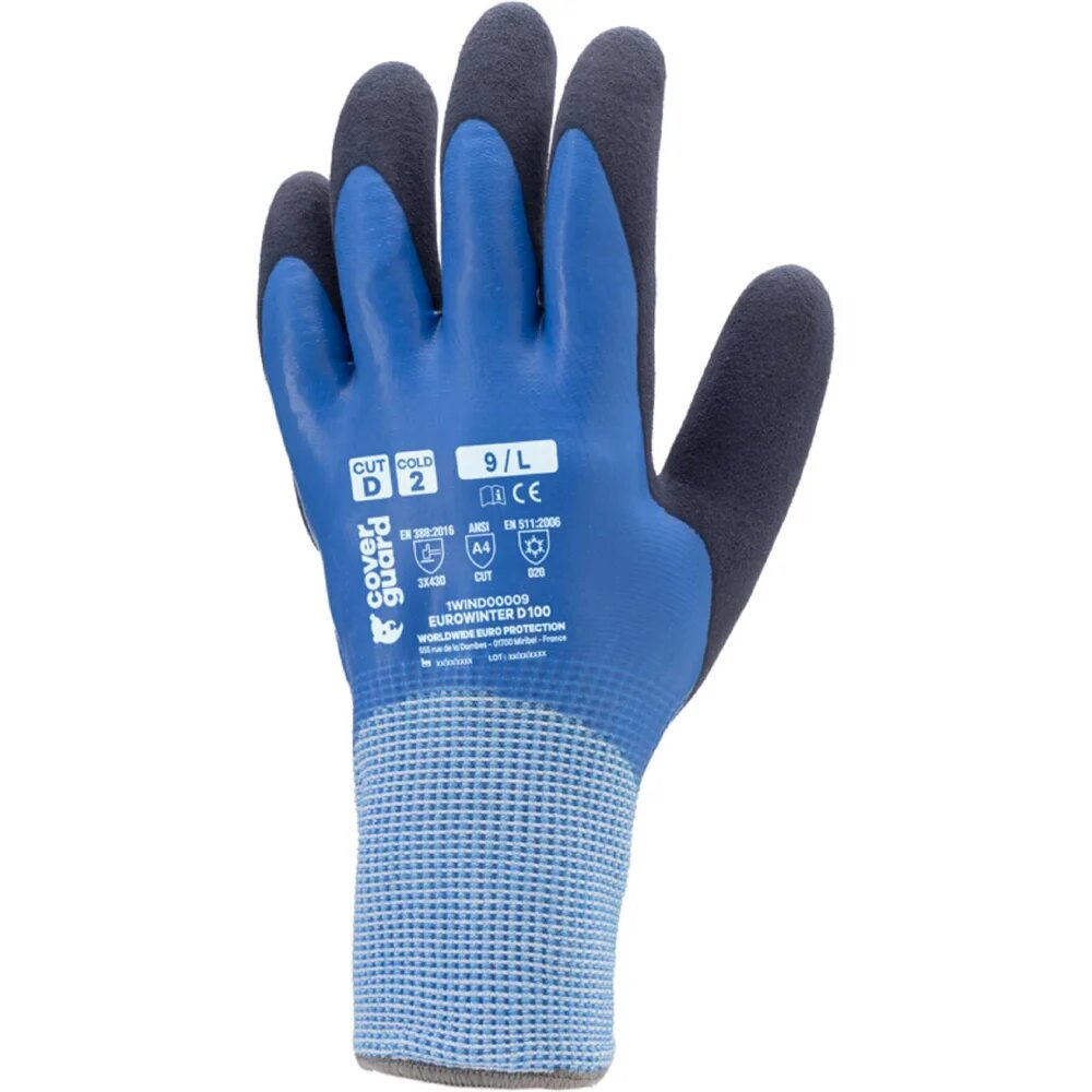 Перчатки COVERGUARD EUROWINTER D100 защитные, темно-синие 1WIND 5450564040847