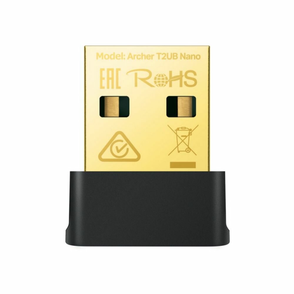 Адаптер Wi-Fi + Bluetooth TP-LINK Archer T2UB Nano (AC600, 802.11a/b/g/n/ac, Bluetooth 4.2, 2.4/5ГГц, USB 2.0) (Archer T2UB Nano)