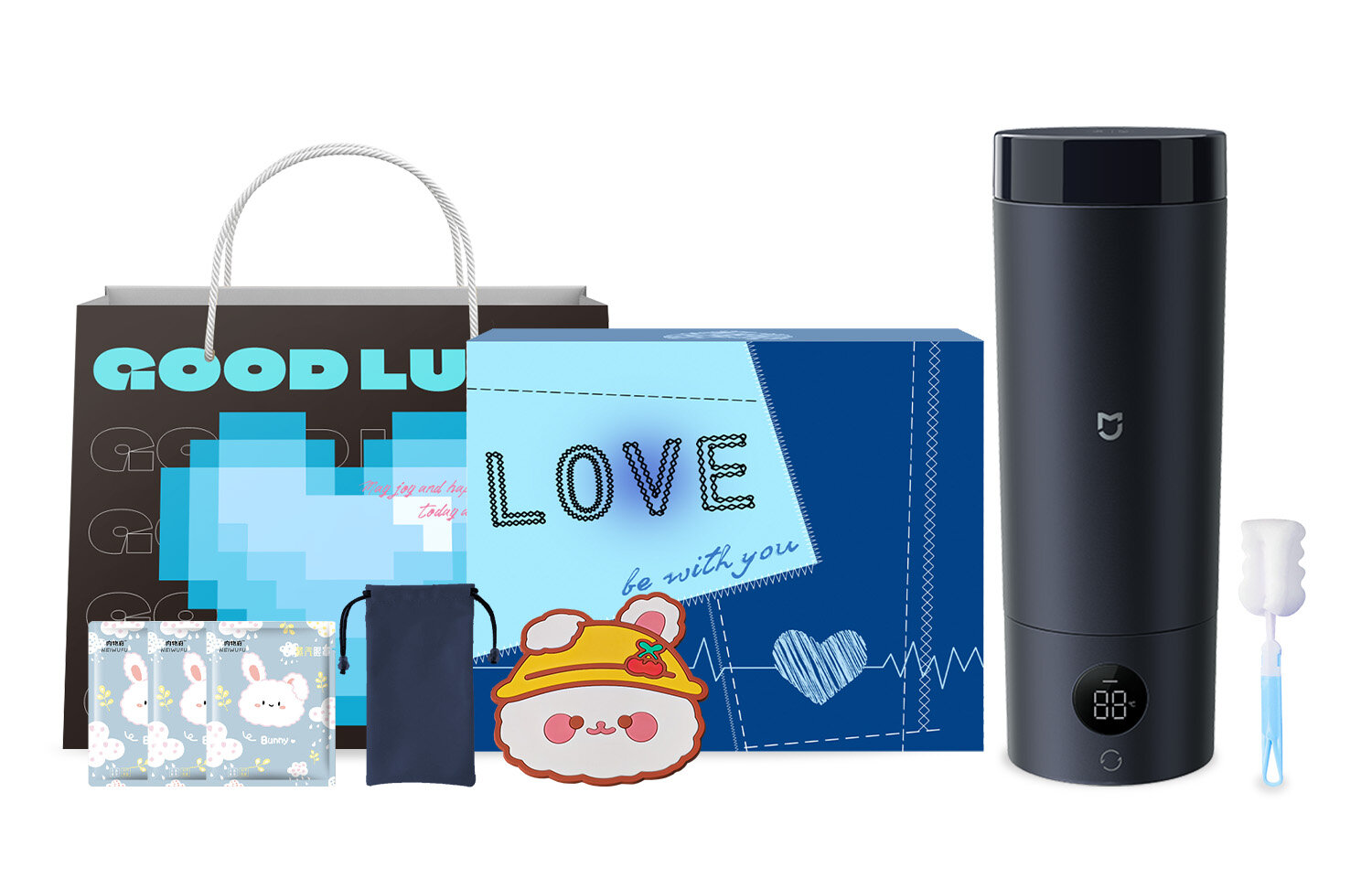 Портативная электрическая кружка-термос MI Home Portable Electric Cup 2, MJDRB02PL1 Blue, white