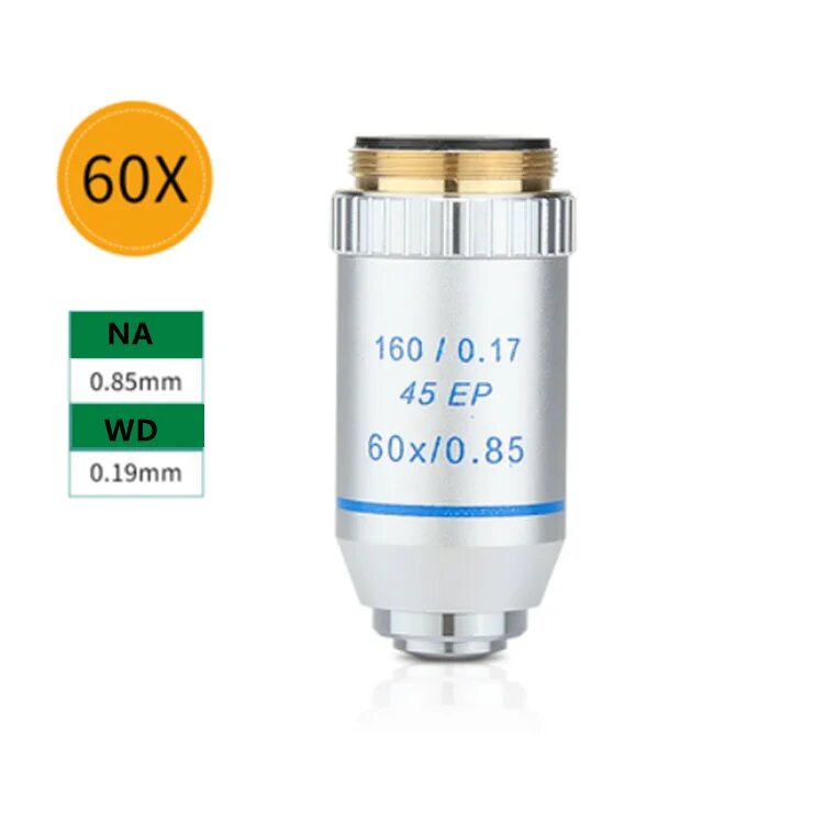 Объектив микроскопа 60X, NA 0.85mm, WD 0.19mm