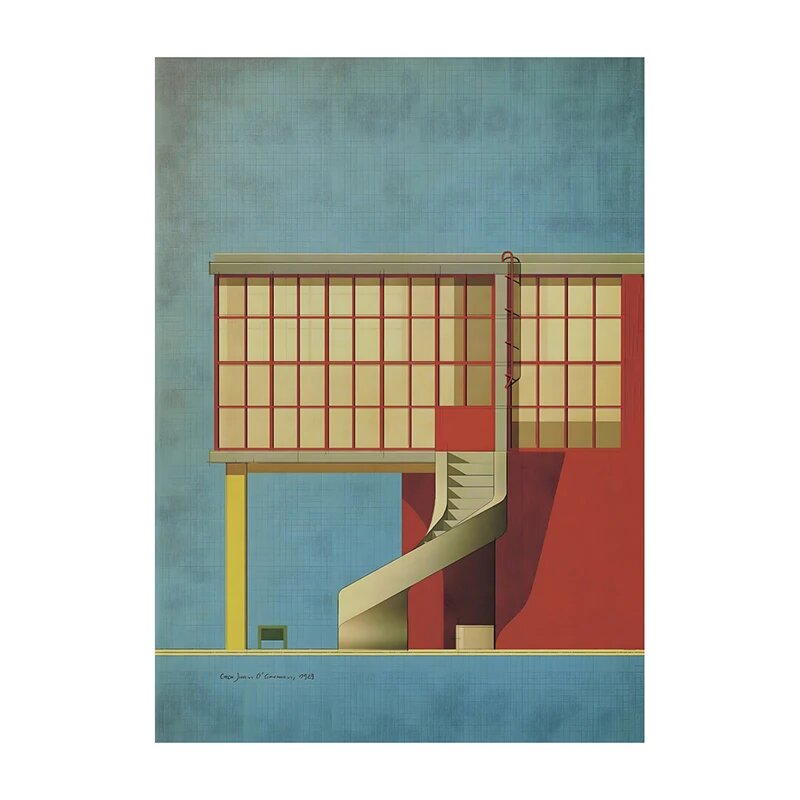 Винтажный плакат Bauhaus на холсте Cuadros F0077-5, 50X70cm Unframed