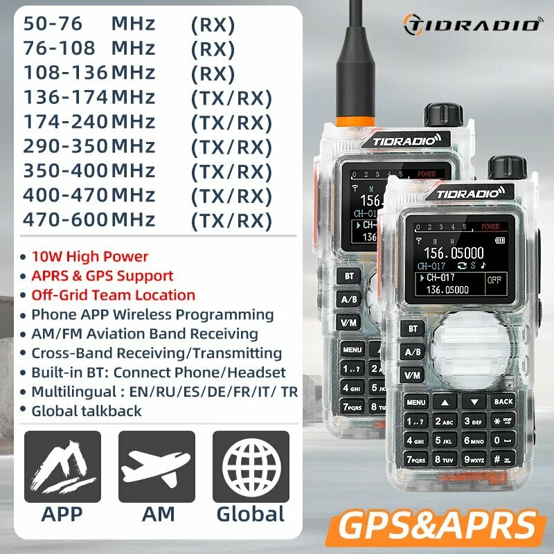 Рация TIDRADIO H9 10W с GPS и APRS 2Pack Crystal
