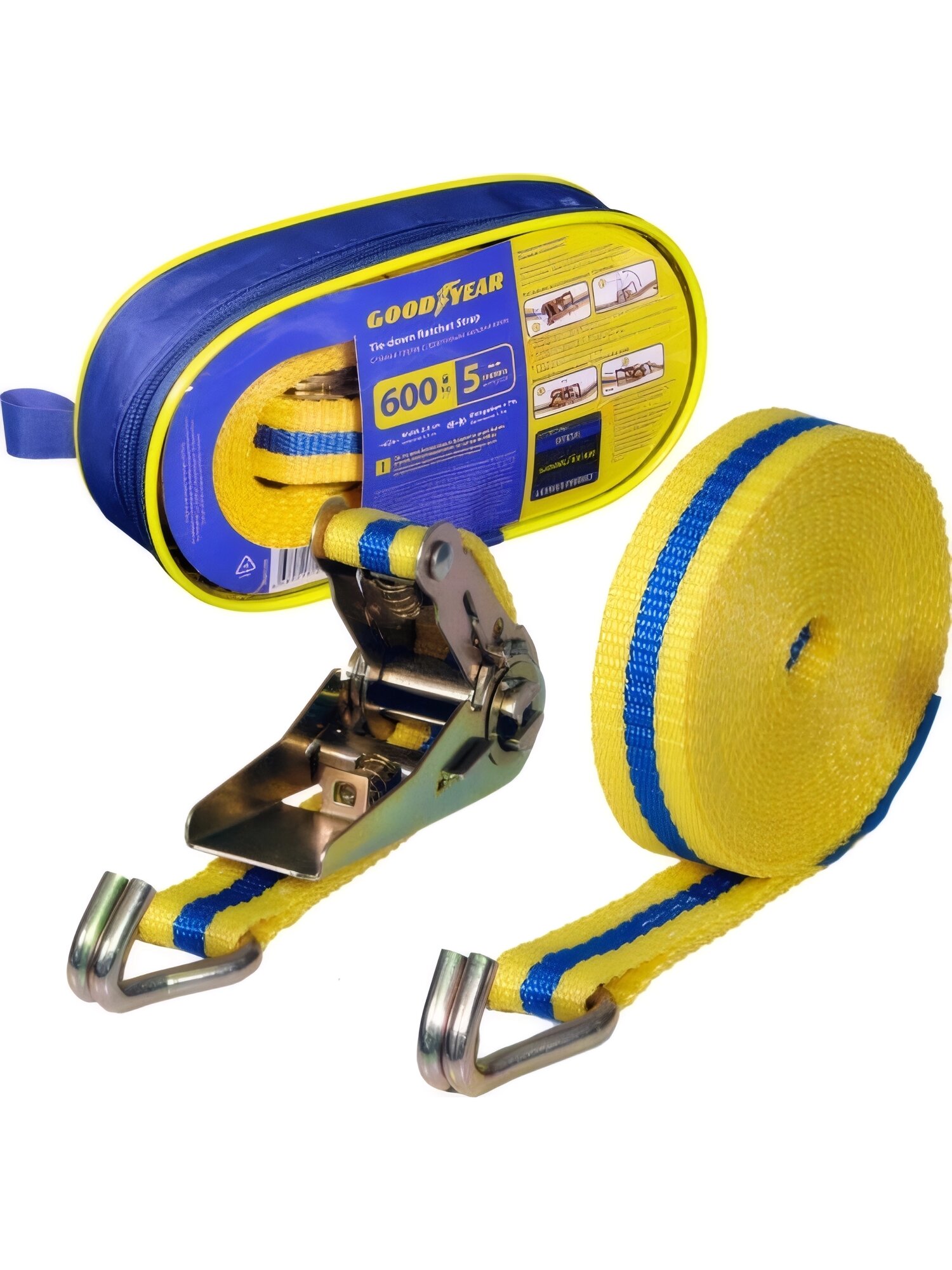 Стяжка груза с храповым механизмом Goodyear GY005200 600 кг, 5 м.